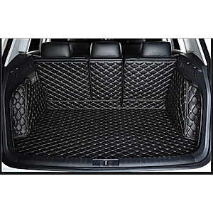 Worth-Mats Trunk Mat Compatible with Porsche Cayenne SUV Fuel 2019-2024 3D Full Coverage Cargo Liner Black with Gold Stitching