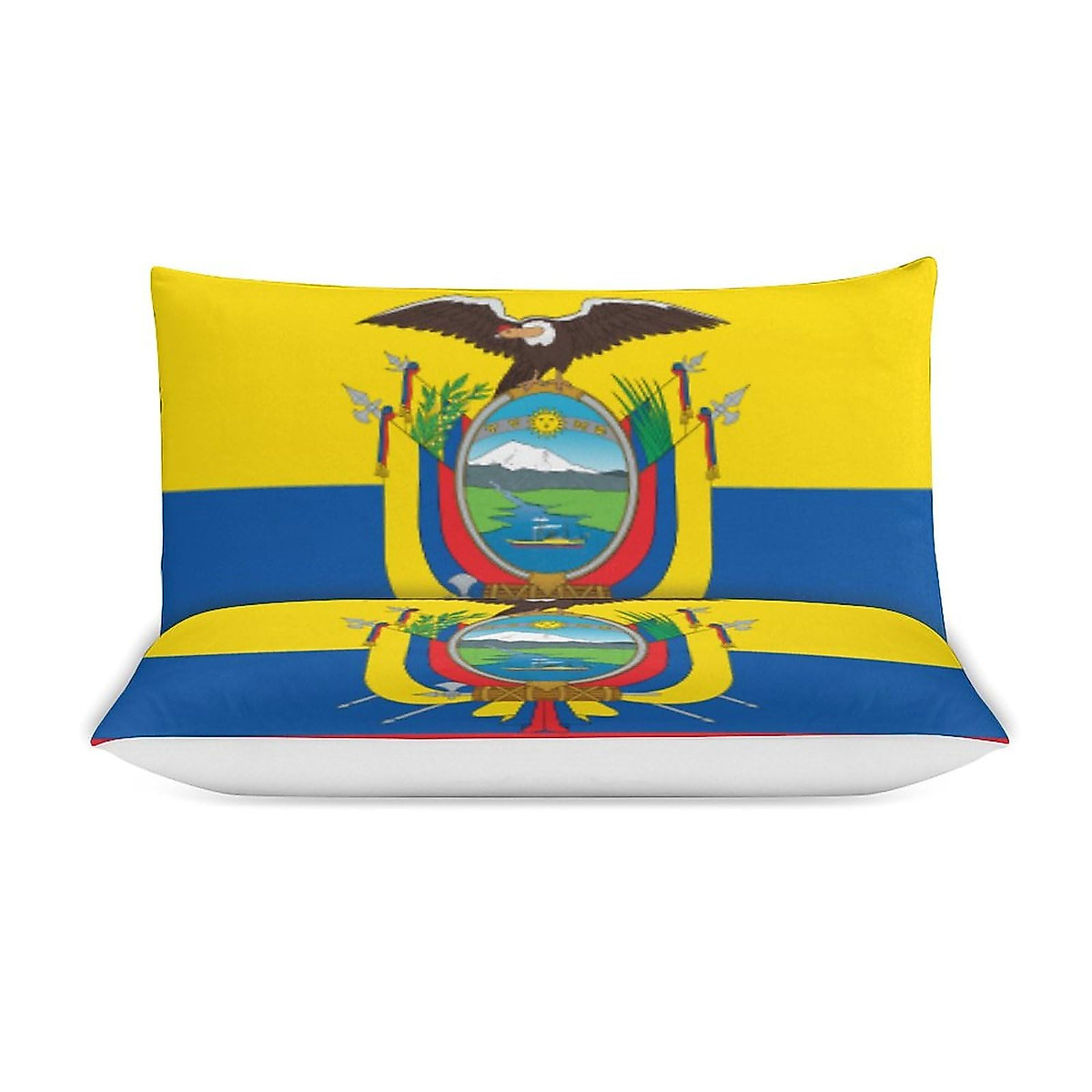 Ecuador Flag Bedding Comforter Sets Lightweight Ultra Soft Comforter Bedding Set 3 Pieces (1 Duvet Cover, 2 Pillowcases) with Zipper Closure