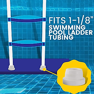 TonGass (2-Pack) Rubber Inground Pool Ladder Bumpers (White) - Fits 1.90” Swimming Pool Ladder Tubing - Inside Plug Bumper Cap