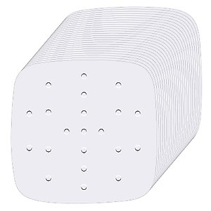 Air Fryer Disposable Paper Liner - 100Pcs 8.5inch Air Fryer Parchment Paper Sheets - Square Oven Air Fryer Liners Sheets for Baking - Perforated Unbleached power xl Airfryer Accessories