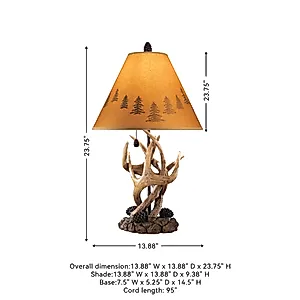 Signature Design by Ashley Derek Rustic Cabin Antler Lamp Set, 2 Count, Brown