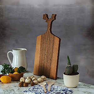 TeakCraft Walnut Cutting Board, Single Piece Wood, Chopping Board, Knife Friendly, Reversible, Cheese Board, The Opus (22x11x1inch)