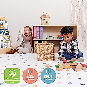 ECR4Kids Streamline 2-Shelf Storage Cabinet, 24in, Kid's Bookshelf, Natural