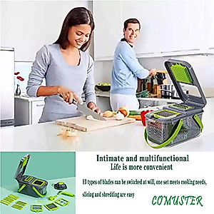 COMUSTER Vegetable Chopper, Pro Onion Chopper,Upgraded version multifunctional vegetable cutter mandolin slicer and peeler 20 in 1 vegetable cutter potato onion dicing machine.