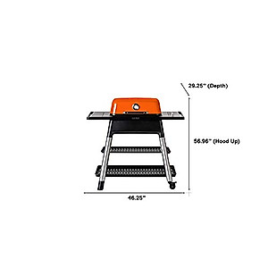 Everdure FORCE 2 Burner Gas Grill, Liquid Propane Portable BBQ Grill with Die-Cast Aluminum Body and Fast-Ignition Technology, 388 Square Inches of Grilling Surface, Adjustable Height, Orange