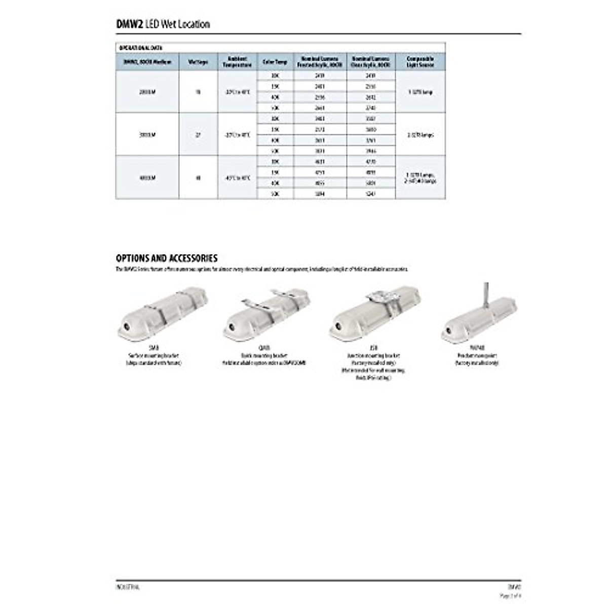 Lithonia Lighting DMW2 L24 3000LM AFL MD MVOLT GZ1 40K 80CRI Wet Location 2-Foot Vapor Tight Luminaire