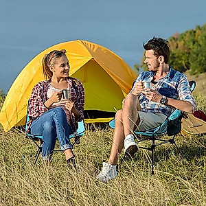 FBSPORT 2 Pack Portable Camping Chairs Lightweight Backpacking Chair Compact & Heavy Duty for Camp, Backpack, Hiking, Beach, Picnic, with Carry Bag