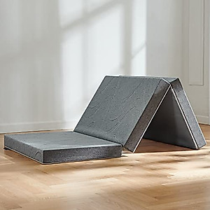 IYEE NATURE Tri Folding Mattress, 6 inch Twin XL Folding Memory Form Mattress Topper with Washable Cover, Fodable Mattress for Camping, Guest, Yoga - 78"x38"x6"