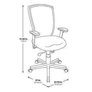 Office Star ProGrid High Back Manager's with Adjustable Seat Height, 2-to-1 Synchro Tilt Control and Seat Slider, Black Mesh