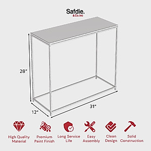 Safdie & Co. - Gray Console Table, 2-Layer Entryway Table, Console Tables for Entryway, Use As Doorway Table, Sofa Table, or Accent Furniture for Decorating Foyer, 12 x 31.5 x 39.5 Inches