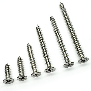 5 x 16mm Screw, Flat Head, Phillips Drive, Self Drilling, 304 Stainless Steel Drywall Wood Screws 100Pcs