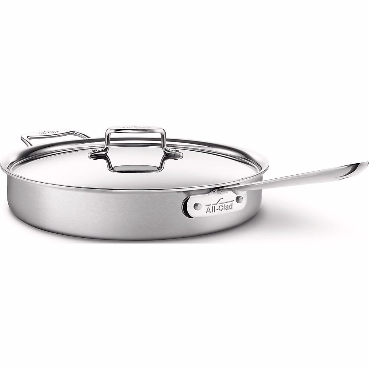 All-Clad BD55406 D5 Brushed 18/10 Stainless Steel 5-Ply Bonded Dishwasher Safe Saute Pan with Lid Cookware, 6-Quart , Silver