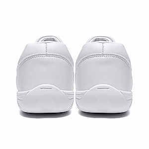 LANDHIKER Girls Cheer Shoes Womens Cheerleading White Dance Shoes Youth Sports Training Athletic Flats Lightweight Breathable Comfortable Tennis Kids Cheer Sneakers Size
