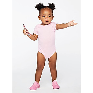 RABBIT SKINS Baby Bodysuit Girl & Boy | Newborn 0-3 Months to 24 Month Toddler 3-Pack Bulk Set, Snap Easy Closure, Granite Heather/White/Black, Newborn