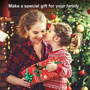 DIYCICO 12 Sheets Christmas Wrapping Paper Holiday Woodland Gift Scene with Christmas Tree, Snowflakes, Red Truck, Santa Claus, snowman, 28 x 20 Inch, Heavy Thicker Folded Flat Paper (Not Rolled)