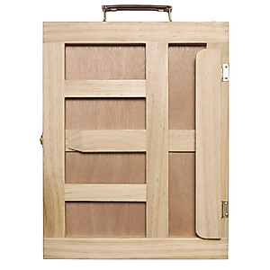 Mixed Media Art Set - 34 Piece, Easel Painting Kit with Wood Table Desk Top Easel Box Includes Acrylic Paints, 3 Canvas Boards, Pastels, Desktop Art Supplies Gift for Beginner Artists, Kids, Adults