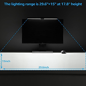 TORCHSTAR LED Computer Monitor Lamp, Auto-Dimming, CRI 97 Eye-Caring Adjustment LED Screen Light Bar, E-Reading USB Powered Monitor Light for Gaming Desk Office, Touch Control, Black