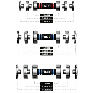 Adjustable Dumbbell 50lb Single (25lb/35lb/40lb/50lb) Ultracompact Chrome Weight Home Gym Workout Strength Training Exercise (Standard-Finish 50lb×1)