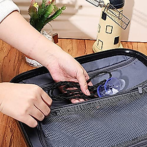 2 Pieces Windproof Clothesline, 1.2M Length Camping Clothes Drying Line with Hooks and Suction Cups, Compact Adjustable Durable Clothes Line Rope, for Outdoor and Indoor Use