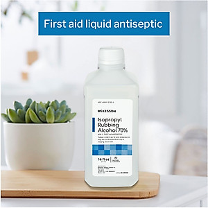 McKesson Isopropyl Rubbing Alcohol 70% [12 Count] USP First Aid Antiseptic, 16 oz