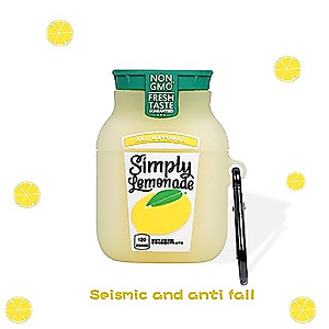 Compatible with Airpod 2/1 Silicone Case, Soft 3D Cartoon Cute Cool Drinking Shockproof Protective Cover Kids Girls Women Funny Headphone Fun Unique Keychain Cases for Air Pods 2&1