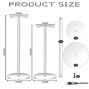 DIFENLUN 2 sets of acrylic hat stand wig display stand (13.8 "+11.8")/ Clear acrylic hat stand and wig display Hat stand Display hat stand/Round barbell base display wig display