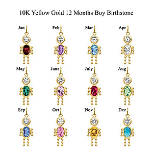 Auriga Fine Jewelry 10K Yellow Gold March Boy Birthstone Charm Pendant for Women (L- 0.79 Inch, W- 0.4 Inch)