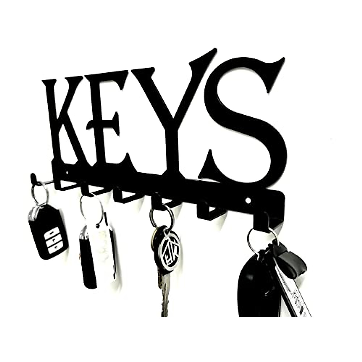 HeavenlyKraft Keys Black Metal Wall Mounted Key Holder Self Adhesive Hooks Keychain Holder Keychain Hanger Metal Key Holder self Adhesive Key Holder for Wall 27 X 11 X 3 cm