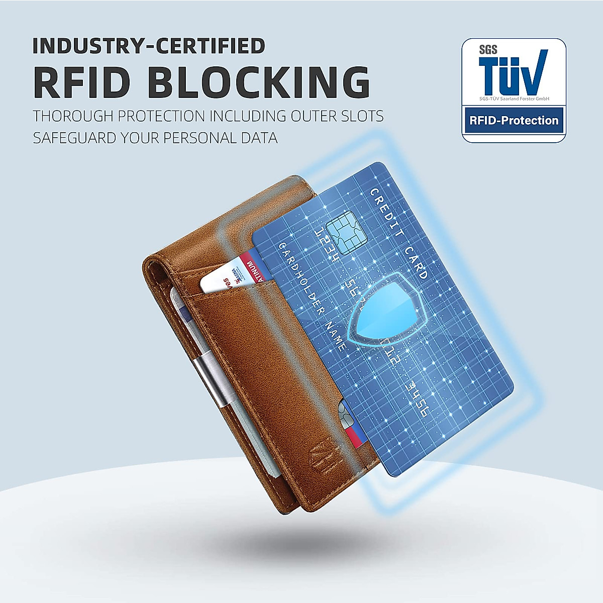 Zitahli Slim Wallet for Men Gifts 12 Card Slots ID Window With Money Clip Minimalist RFID Front Pocket Bifold Leather Small Thin Gift Box Dad Birthday Christmas Regalos Hombres