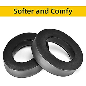 Rummyluck Cooling Gel Ear Cushions Earpads for Corsair HS70 Pro/HS60 Pro/HS50 Pro Wireless Gaming Headset, Black Protein Leather Memory Foam Replacement HS70 Ear Pads Cups Covers