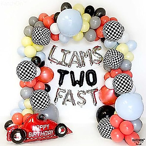 KatchOn, Black and White Checkered Balloons - 22 Inch, Pack of 6 | 4D Checker Balloons, Checkered Flag Balloons, Race Car Balloons | Checkered Flag Party Supplies, Race Car Birthday Party Supplies