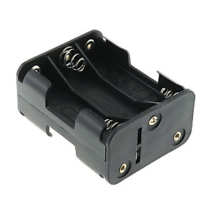 E-outstanding AA Battery Holder 2Set 6x1.5V AA Black Thicken Battery Holder Case Box with I Type Wired Battery Clip Standard Snap Connector