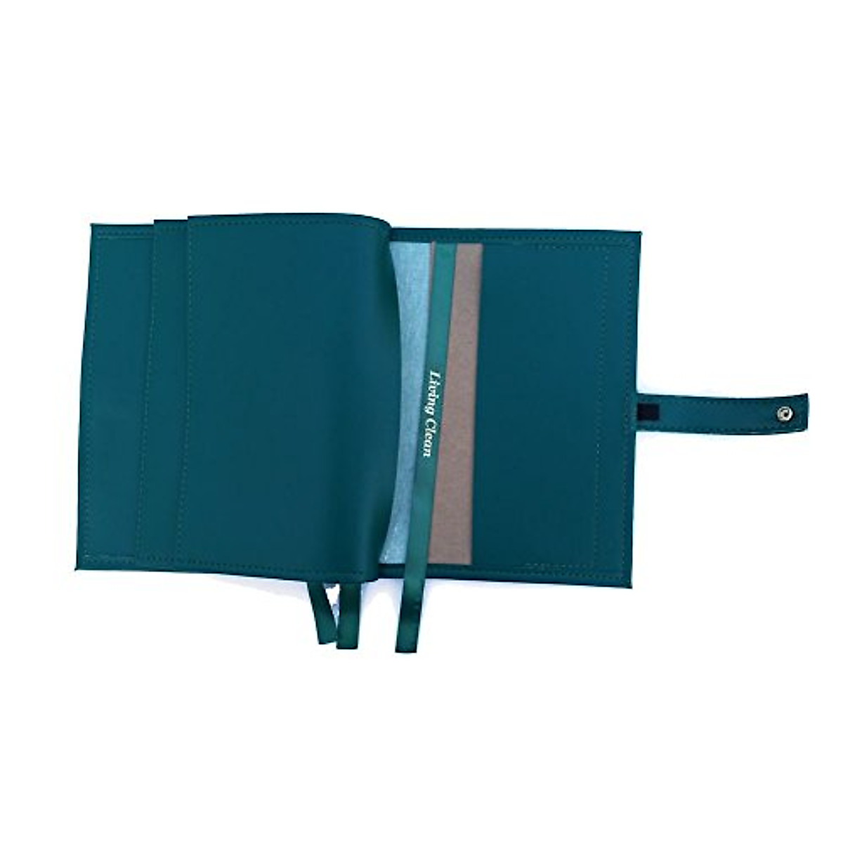 Green Deluxe Triple NA Book Cover for The Basic Text (6th Ed), It Works, How and Why and Living Clean with Serenity Prayer and Medallion Holder.