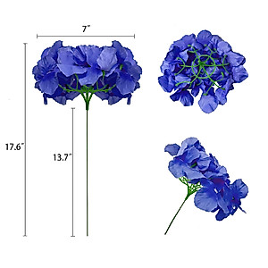 Jeejunye Hydrangea Slik Flowers Heads 12 Pieces with Stem, Fake Artificial Hydrangea Flower for Wedding Centerpiece Home Garden DIY