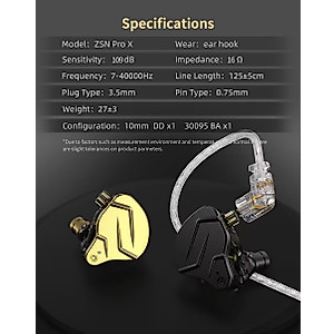 KZ ZSN Pro X in Ear Monitor Earphone 1BA 1DD Wired Earphone HiFi Sport Gaming Earbuds Headphones Compatibility for Phone Computer Tablet
