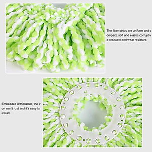 Huhushop Spin Mop Head Refills Microfiber Round Spin Mop Head Replacement for Universal Spin Mop System Perfect for Home Commercial Use (Green+White)