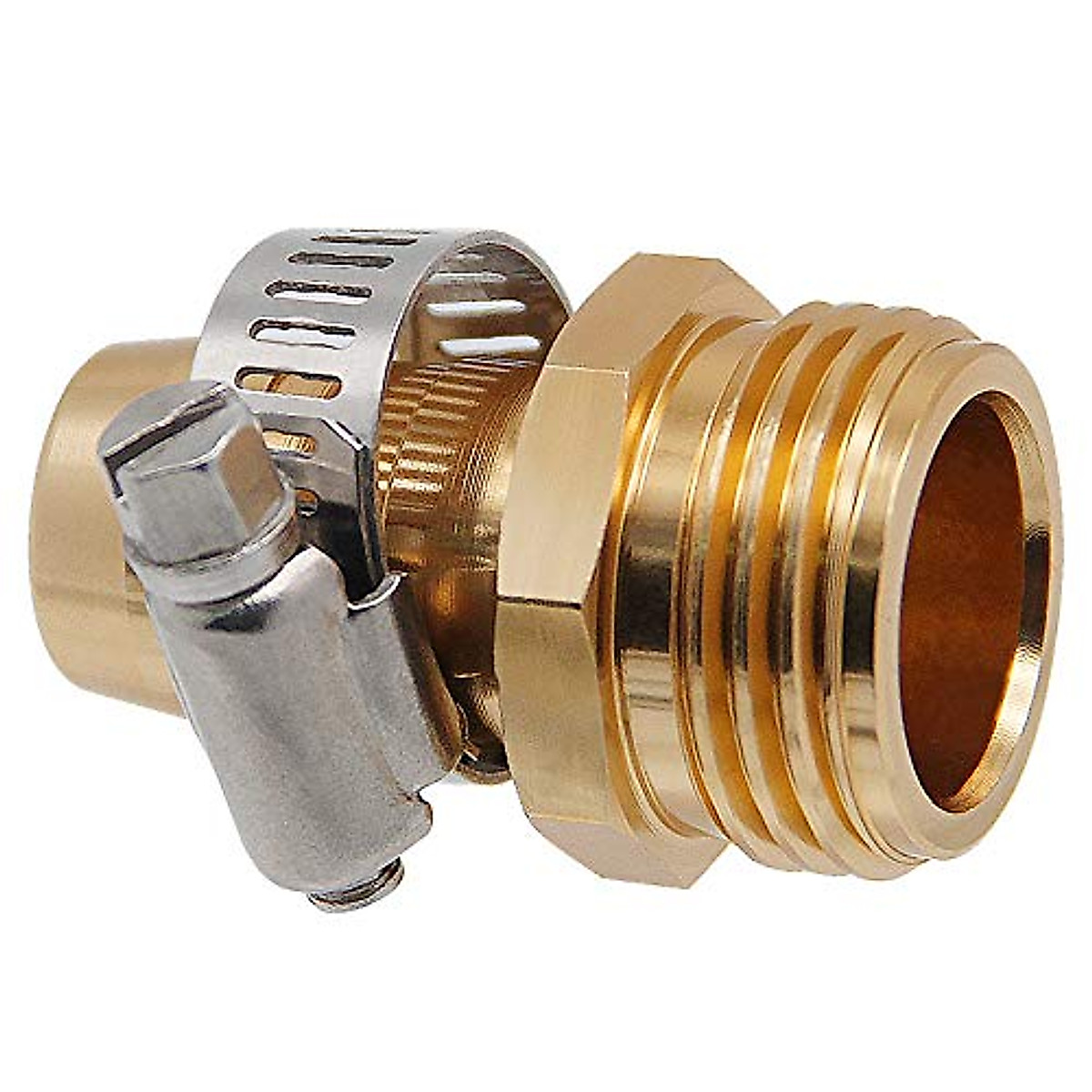 Lifynste Garden Hose Repair Connector with Clamps, Male and Female Garden Hose Fitting, 2 Set