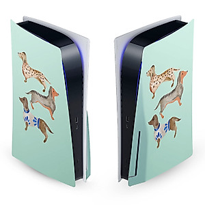 Head Case Designs Officially Licensed Cat Coquillette Dachshunds Art Mix Vinyl Faceplate Sticker Gaming Skin Case Cover Compatible with Sony Playstation 5 PS5 Disc Edition Console