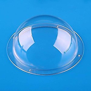 Trolleyshop Diameter 3.94 inch/100MM w/ 4 Holes Acrylic Dome Flange Clear Plastic Hemisphere Indoor/Outdoor CCTV Replacement Clear Dome Camera Cover Security Dome Camera Housing