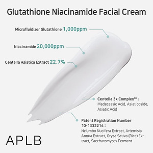 APLB Glutathione Niacinamide Facial Cream | LIPO GLUTA NIAC CEN™ 24.8% 1.86 FL.OZ/Korean Skincare, Deep hydration, Niacinamide, Improve skin elasticity, Improve skin texture
