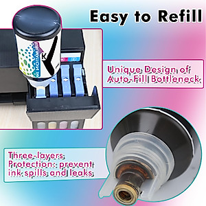 Koala Premium Sublimation Ink for ET Series Inkjet Printers ET-2400 ET-2800 ET-2803 ET-2850 ET-2720 ET-2760 ET-4800 ET-3760 ET-7720 ET-15000 /Upgrade Version/Auto-Fill