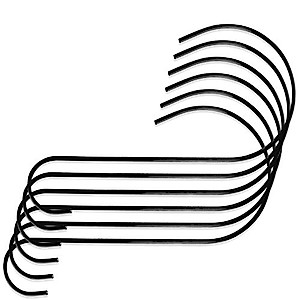 DINGEE Tree Branch Hook,12 Inch Large S Hooks for Hanging Plants,Black Metal Long S Hooks for Bird Feeder,6 Pack Heavy Duty S Hooks for Bird House,Baskets, Lanterns,Garden,Patio,Indoor Outdoor