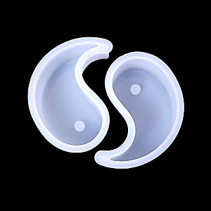LIANXUE 2Pcs Tai Chi Yin Yang Candle Silicone Molds 3D-Candle Mold for Candle Making Epoxy Resin Moulds DIY Craft Fondant-Decor Silicone Rubber