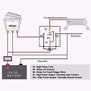 Nilight 50003R Automotive Set 5-Pin 30/40A 12V SPDT with Interlocking Relay Socket and Wiring Harness-5 Pack, 2 Years Warranty