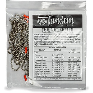 Tandem Sport Volleyball Net Setter - Volleyball Net Measure Chain - 4 Pre-Set Net Heights for Men's, Women's, Coed, and Junior Volleyball - Volleyball Referee Equipment