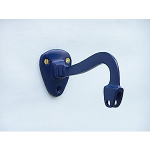 Hampton Nautical 3xglass-101 Solid Brass Hanging Ship's Bell 9"-Blue Powder Coated Nautical Home Decoration, 9 inch