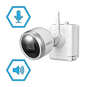 Lorex Wireless Security Camera System, 1080p HD Wire Free Cameras with Motion Detection Surveillance, Active Deterrence, 64GB MicroSD, 6 Channel NVR, 2 Battery Operated Cameras (M. ) (Renewed)