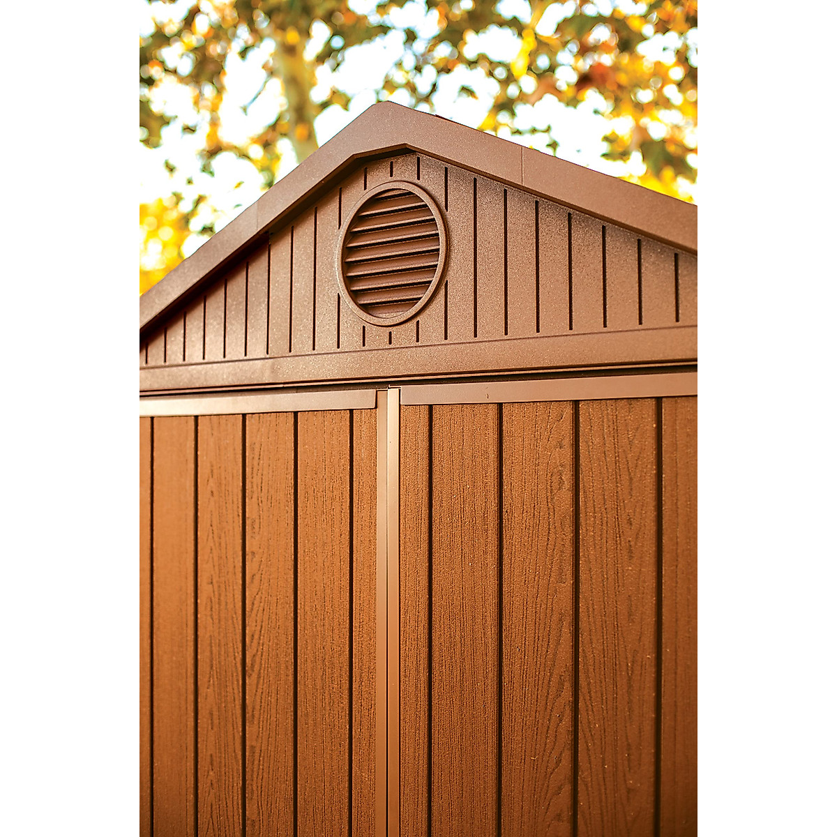 Keter Darwin 6x8 Resin Outdoor Storage Shed Kit-Perfect to Store Patio Furniture, Garden Tools Bike Accessories, Beach Chairs and Lawn Mower, Brown