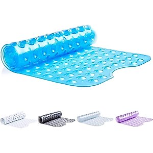 Tranquil Beauty Square Blue Shower Mat 53x53cm/21x21in | Non-Slip, Machine-Washable Quadrant Bath Mat for Walk in Shower Tray | Shower Mats Non-Slip Suction Cups Ideal for Kids & Elderly
