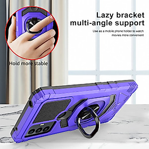 Ailiber for TCL 30 SE Phone Case, TCL 30 SE 2022 Case with Screen Protector, Ring Kickstand for Magnetic Car Mount Military Grade, Heavy Duty Shockproof Protective Cover for TCL 30 SE 6.52”-Purple